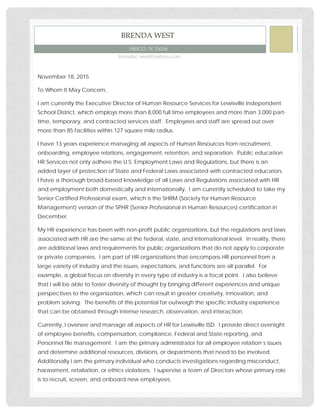 Brenda C West Resume and Cover Letter | PDF