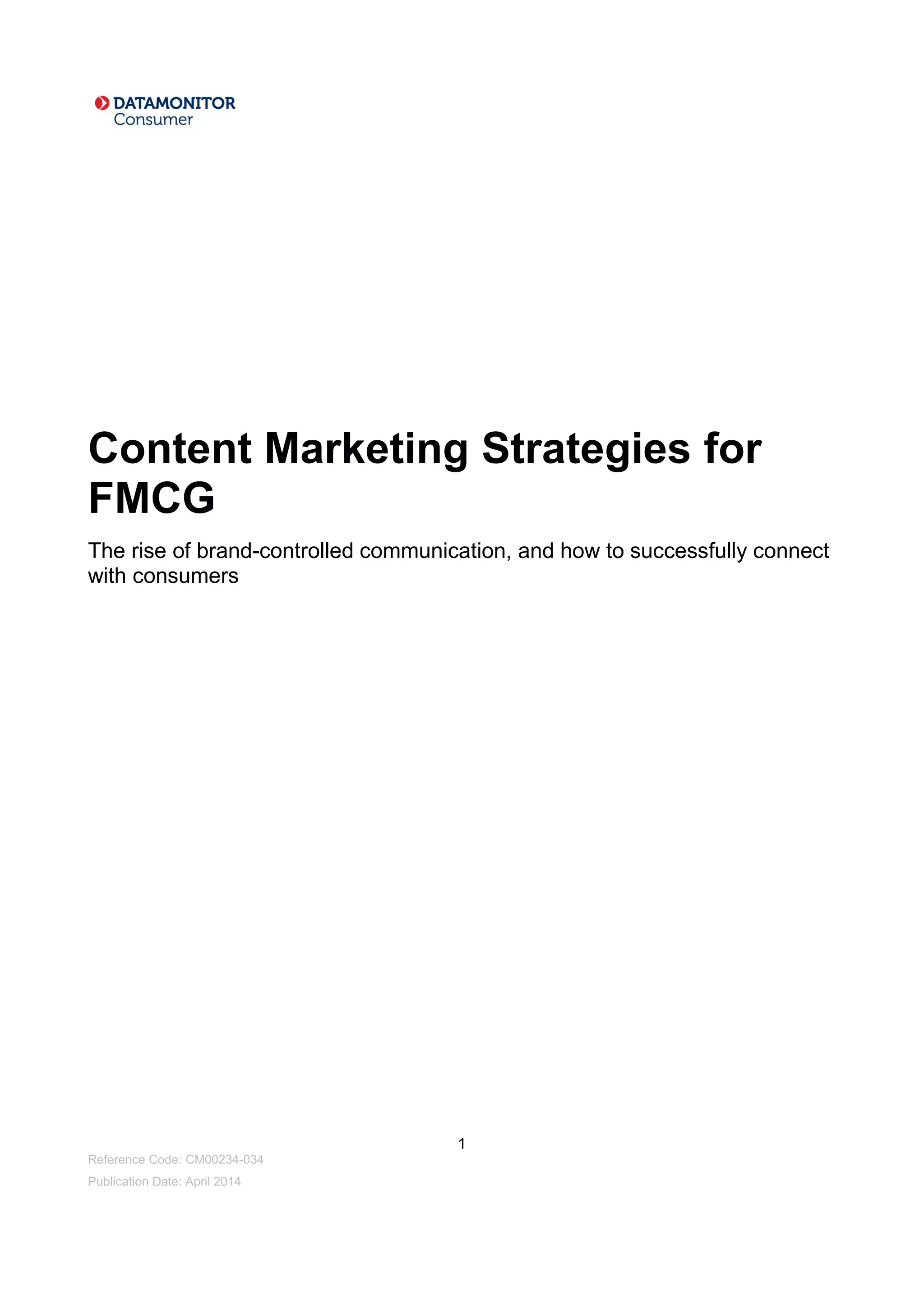 Content Marketing Strategies for FMCG | PDF