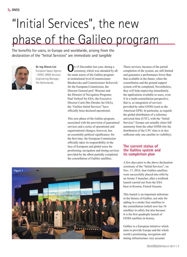 "Initial Services", the new phase of the Galileo program | PDF