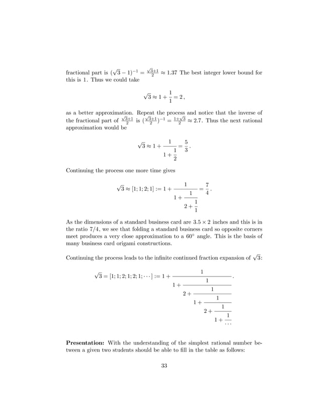 Continued fraction walk | PDF