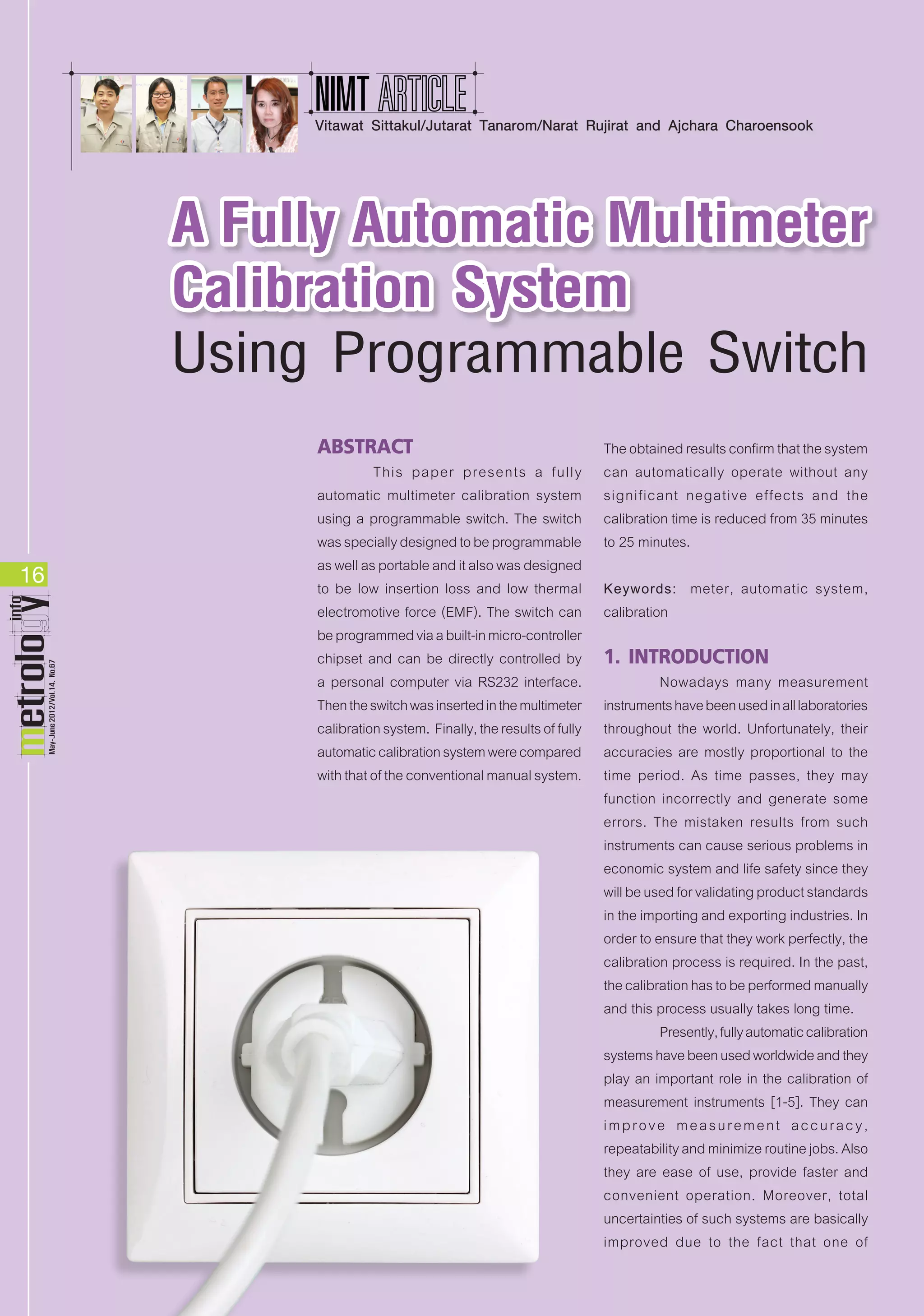 A Fully Automatic Multimeter Calibration System | PDF