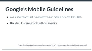 Evaluating Mobile Usability Guidelines: Google Mobile Usability ...