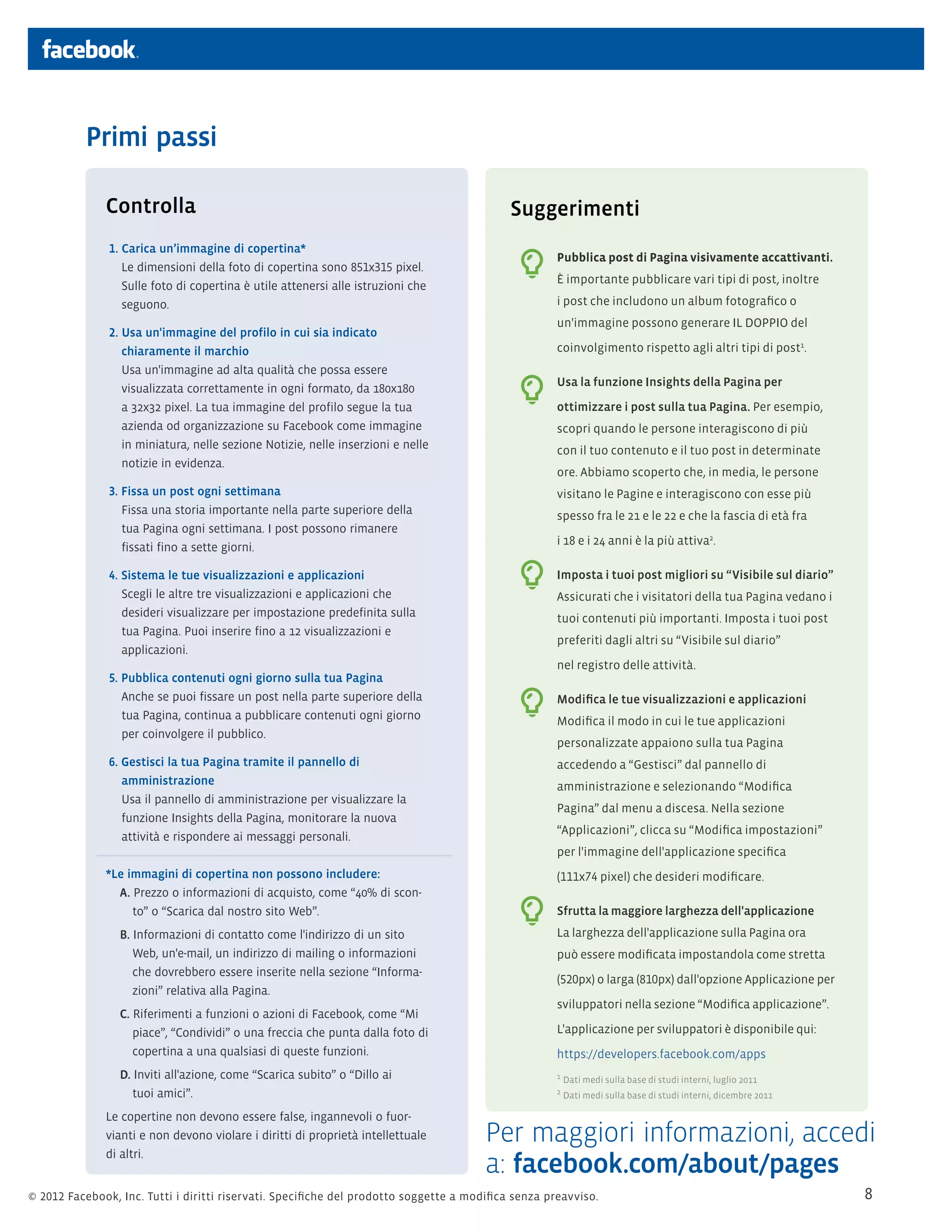 Guida alle Nuove pagine di Facebook | PDF