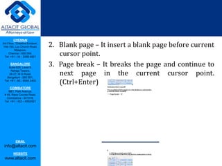 Pages, tables and illustrations | PPTX