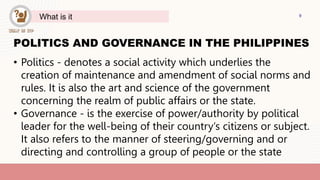 MEANING OF POLITICS, GOVERNMENT AND GOVERNANCE.pptx
