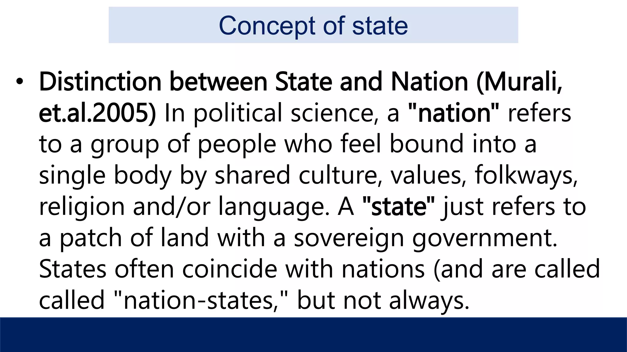 ANALYZE RELATIONSHIO AMONG NATIONS AND STATES IN THE CONTEXT OF ...