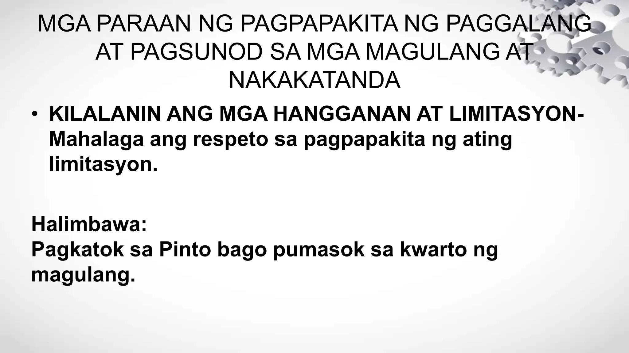 PAG GALANG AY PAGSUNOD SA AWTORIDAD AT MAGULANG.ppt