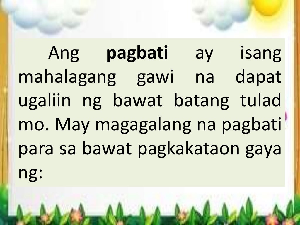 Paggamit ng Magagalang na Pagbati