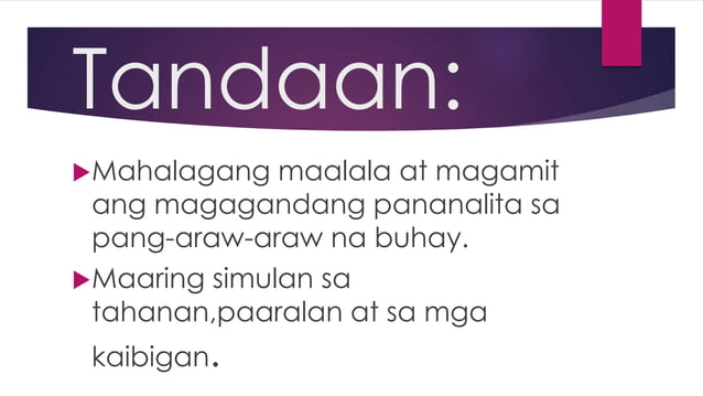Paggamit ng magagalang na pananalita na angkop sa | PPTX