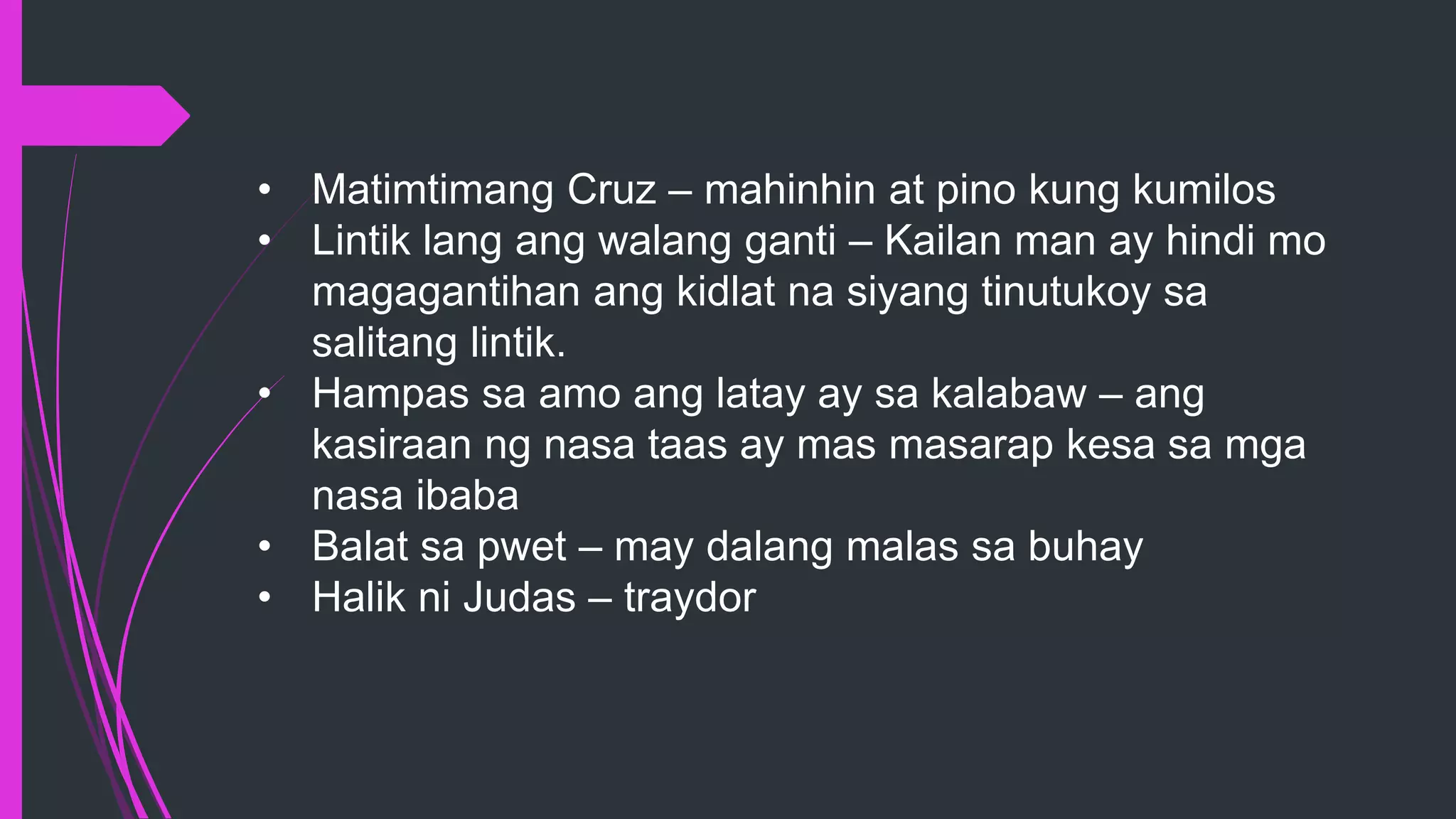 Paggamit ng mga matatalinghagang salita | PPTX