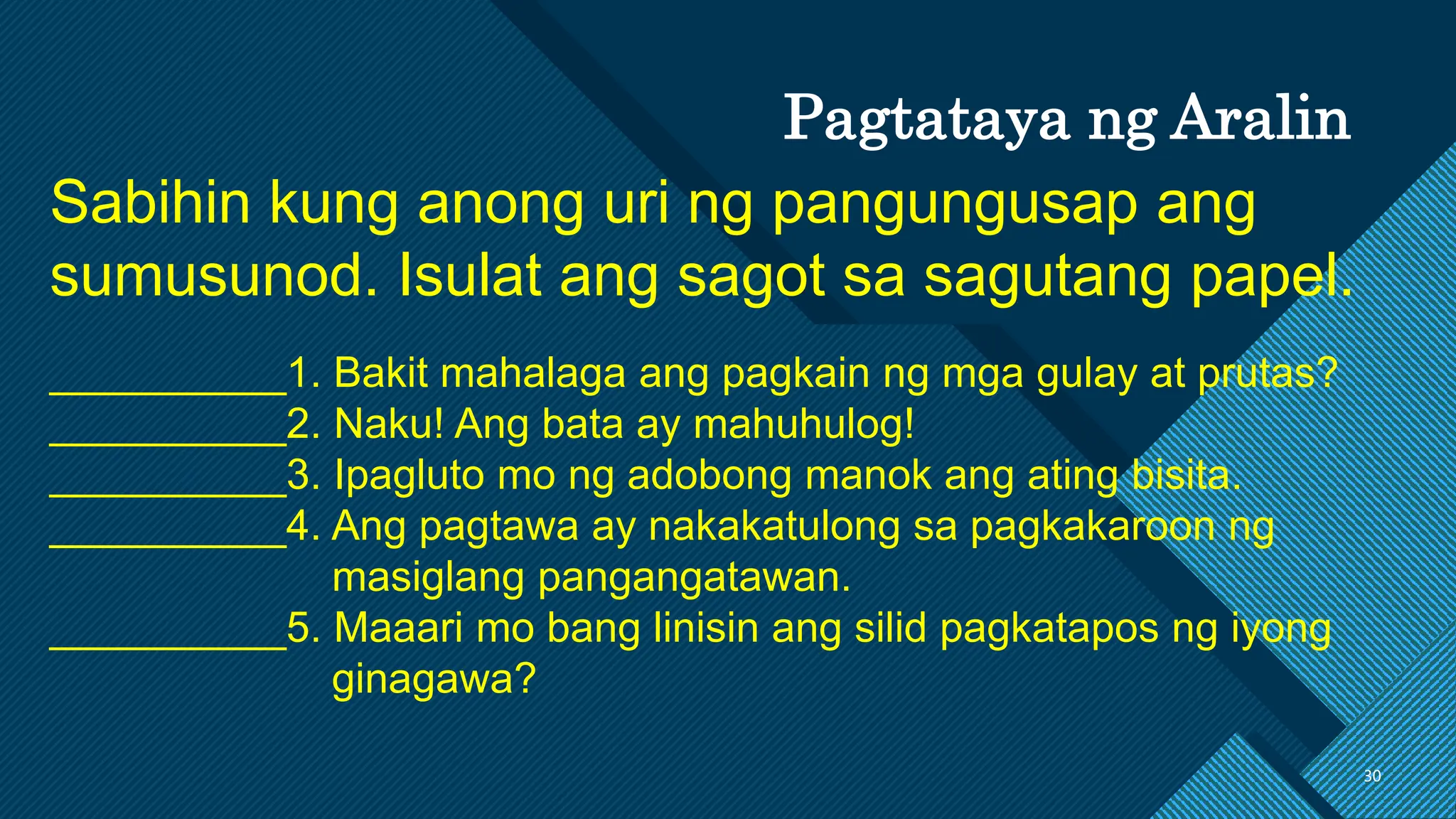 Paggamit ng mga Uri ng Pangungusap sa Iba’t.pptx