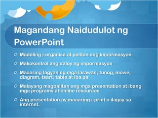 Paggamit ng powerpoint presentation | PPTX
