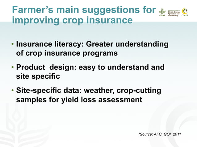 Crop insurance in India: Reaching the Unreached | PPT