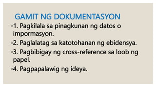 PAGGAWA NG DOKUMENTASYON SA FILIPINO (GABAY SA PAGGAWA).pptx