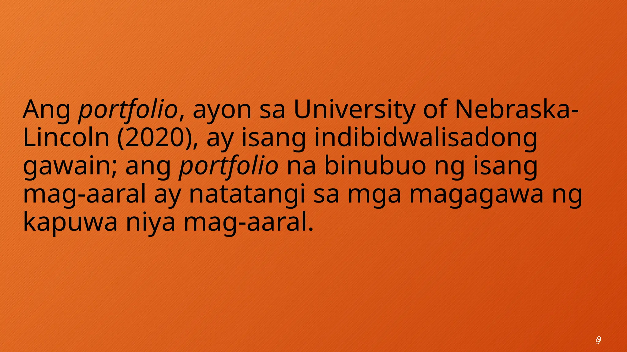 Paggawa ng Portfolio.fILIPINO SA PILING LARANG AKADpptx | PPTX