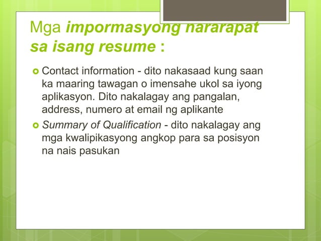 Paggawa ng resume week 6 pfpl | PPTX