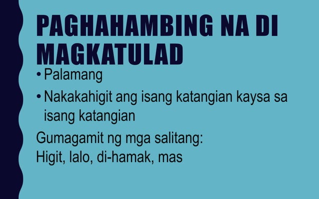 Filipino 8 Paghahambing | PPTX
