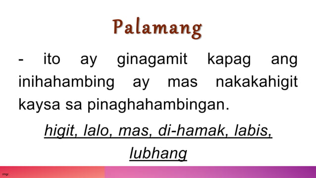 PAGHAHAMBING (Kahulugan at Dalawang Uri) | PPTX