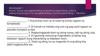Filipino grade 7 paghahambing quarter three | PPTX