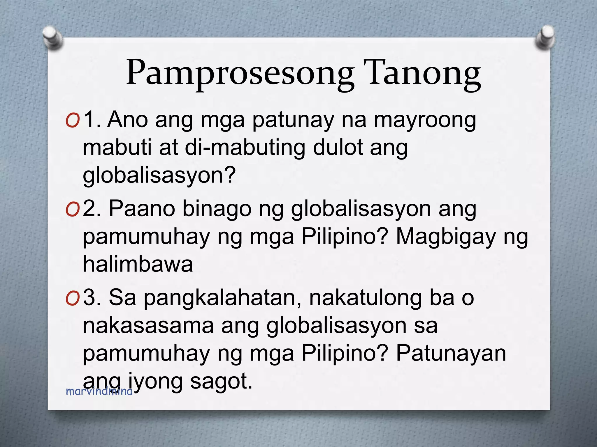 Pagharap sa Hamon ng Globalisasyon | PPTX