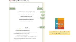 Pagination Format - APA Style - 7th Edition | PPT