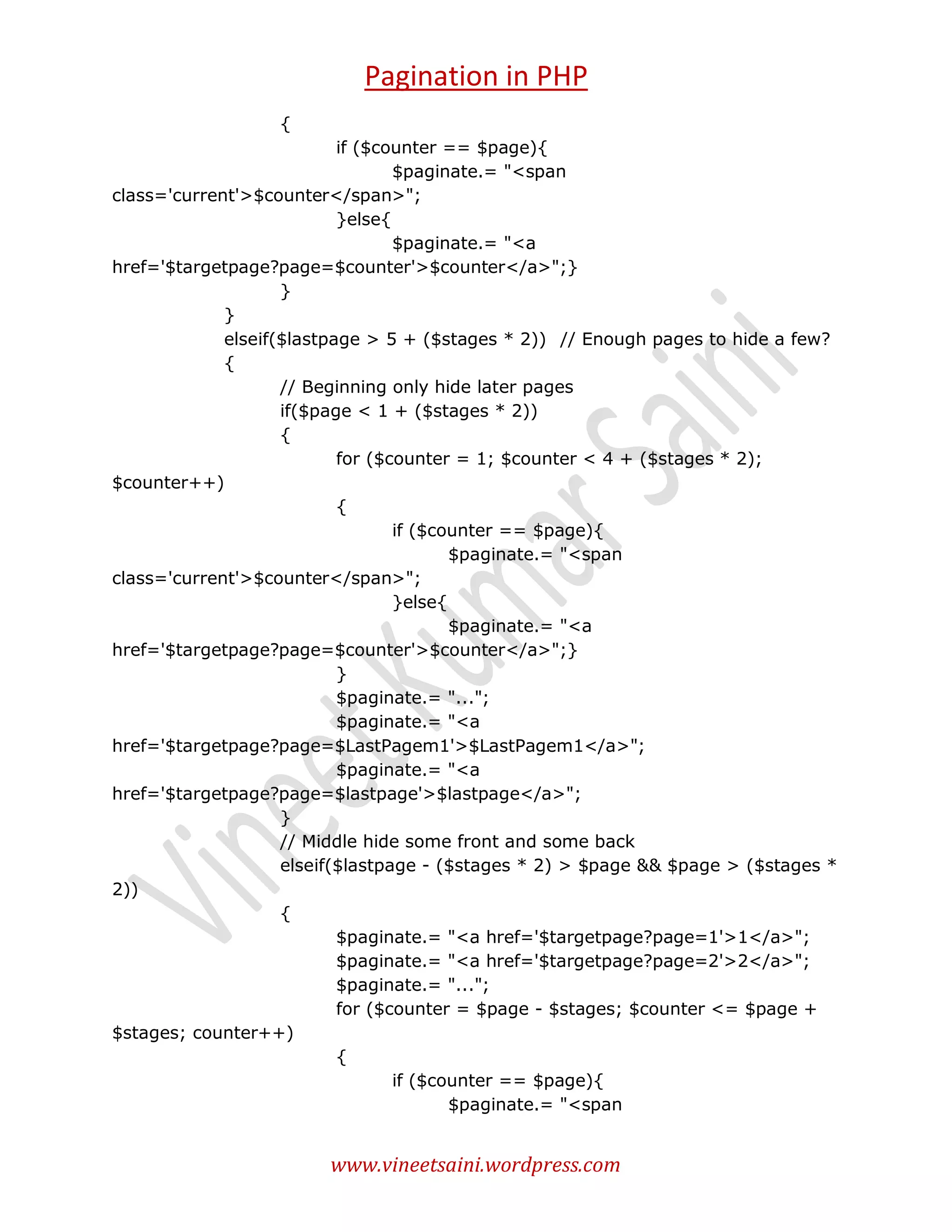 Pagination in PHP | PDF