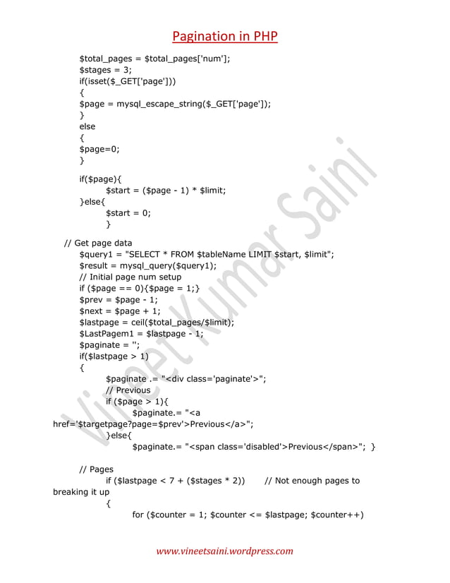 Pagination in PHP | PDF