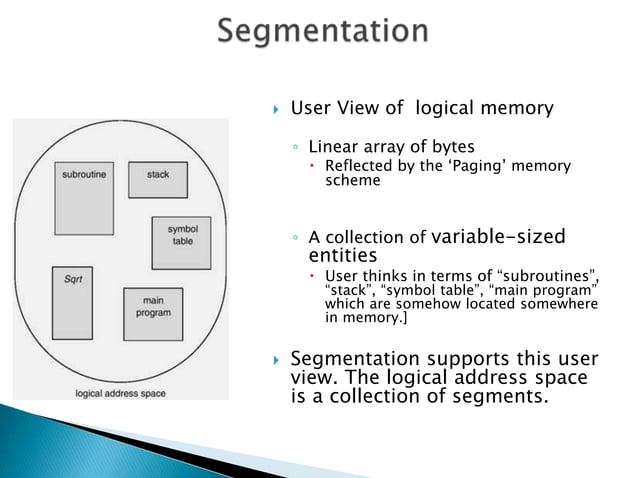 Paging and segmentation | PPTX | Data Storage and Warehousing | Computing