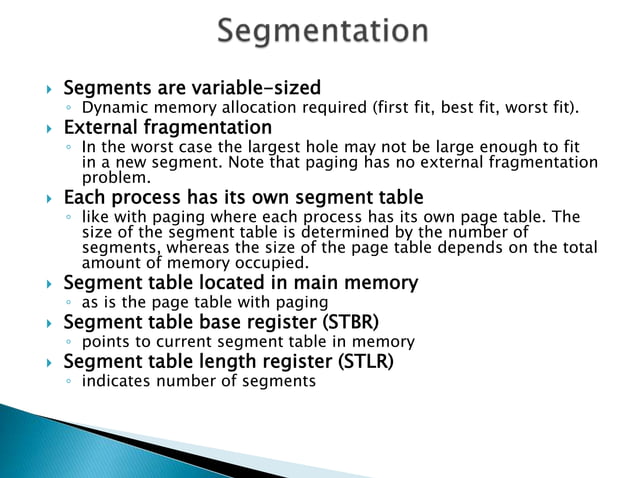 Paging and segmentation | PPTX | Data Storage and Warehousing | Computing