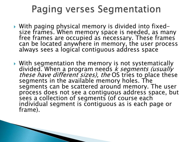 Paging and segmentation | PPTX | Data Storage and Warehousing | Computing