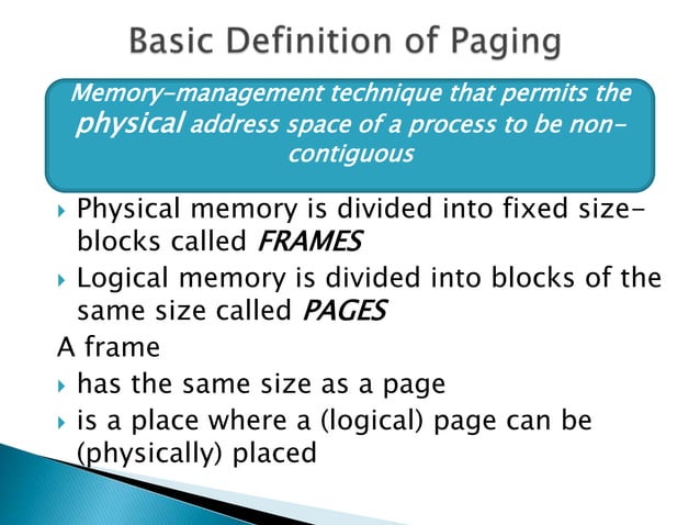 Paging and segmentation | PPTX | Data Storage and Warehousing | Computing