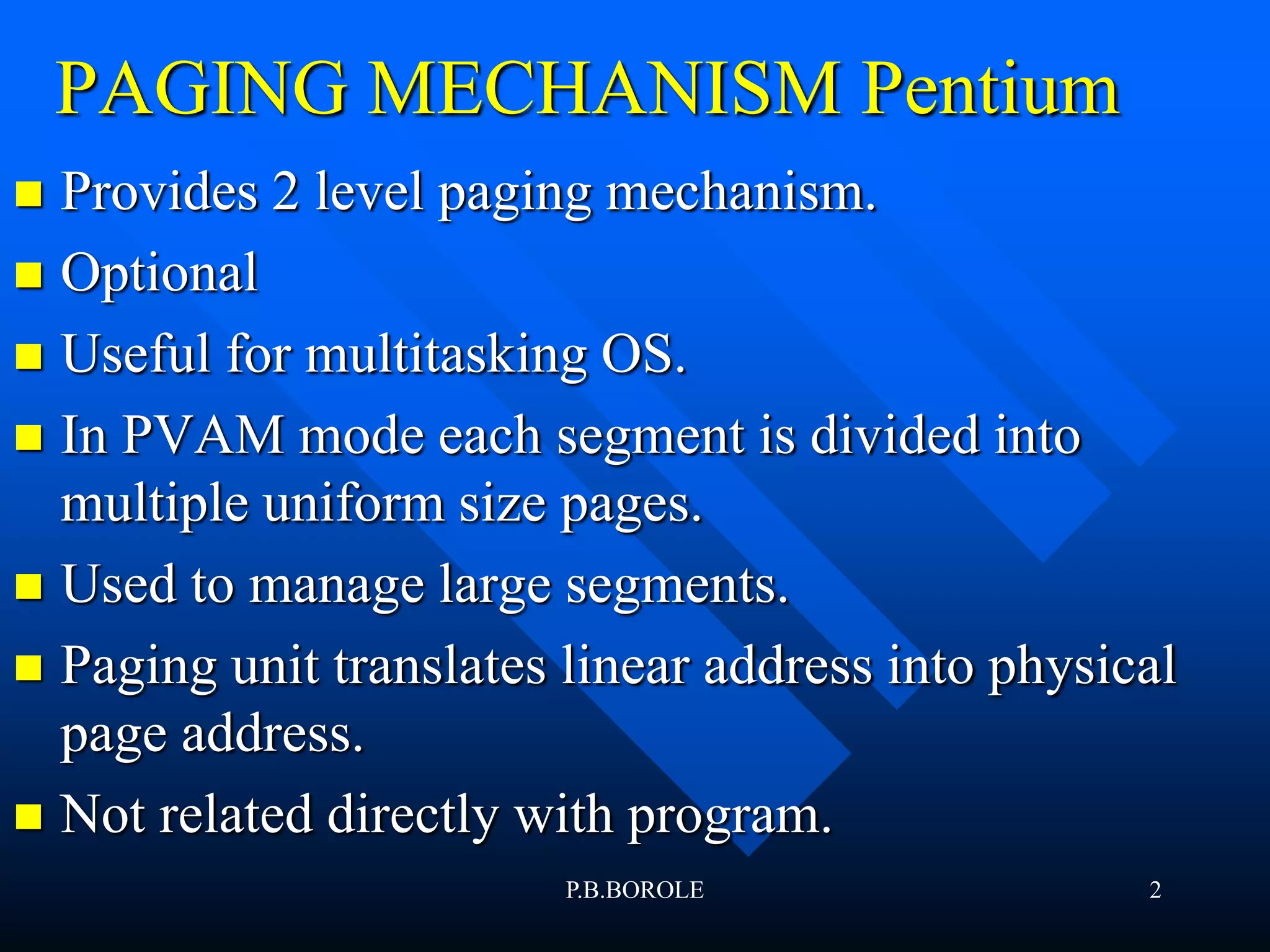 PAGING MECHANISM Pentium.ppt