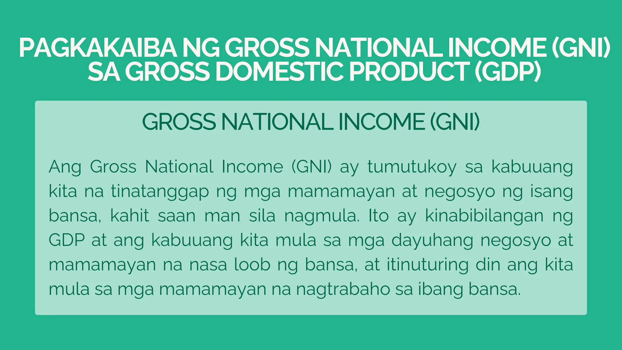 Kahalagahan ng pagsukat sa pambansang kita | PDF