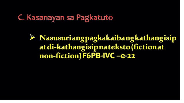 Pagkakaiba ng kathang isip at di kathang isip ( | PPTX