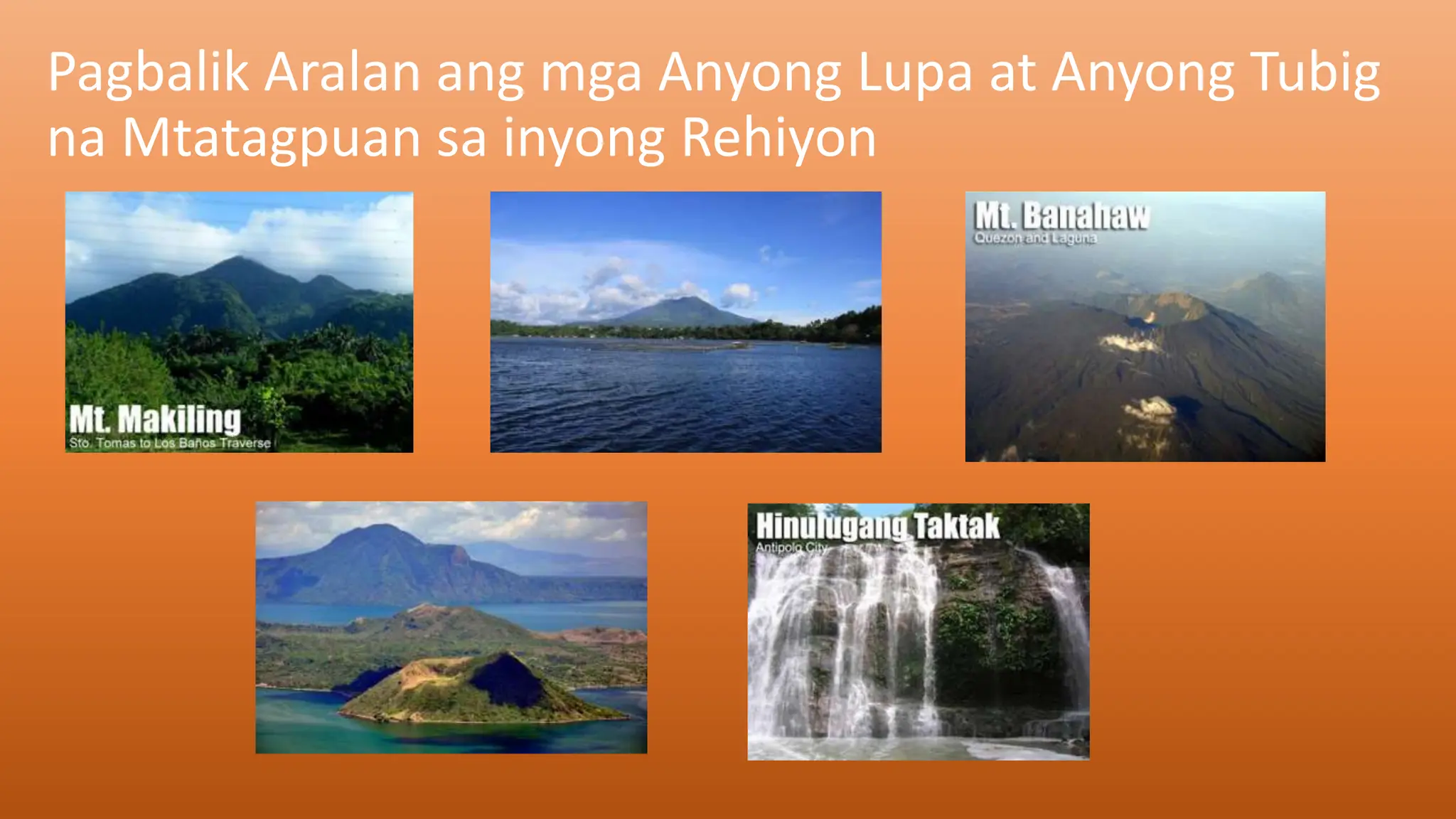 Pagkakaugnay-ugnayng mga Anyong Tubig at Anyong Lupa sa Lalawigan at ...