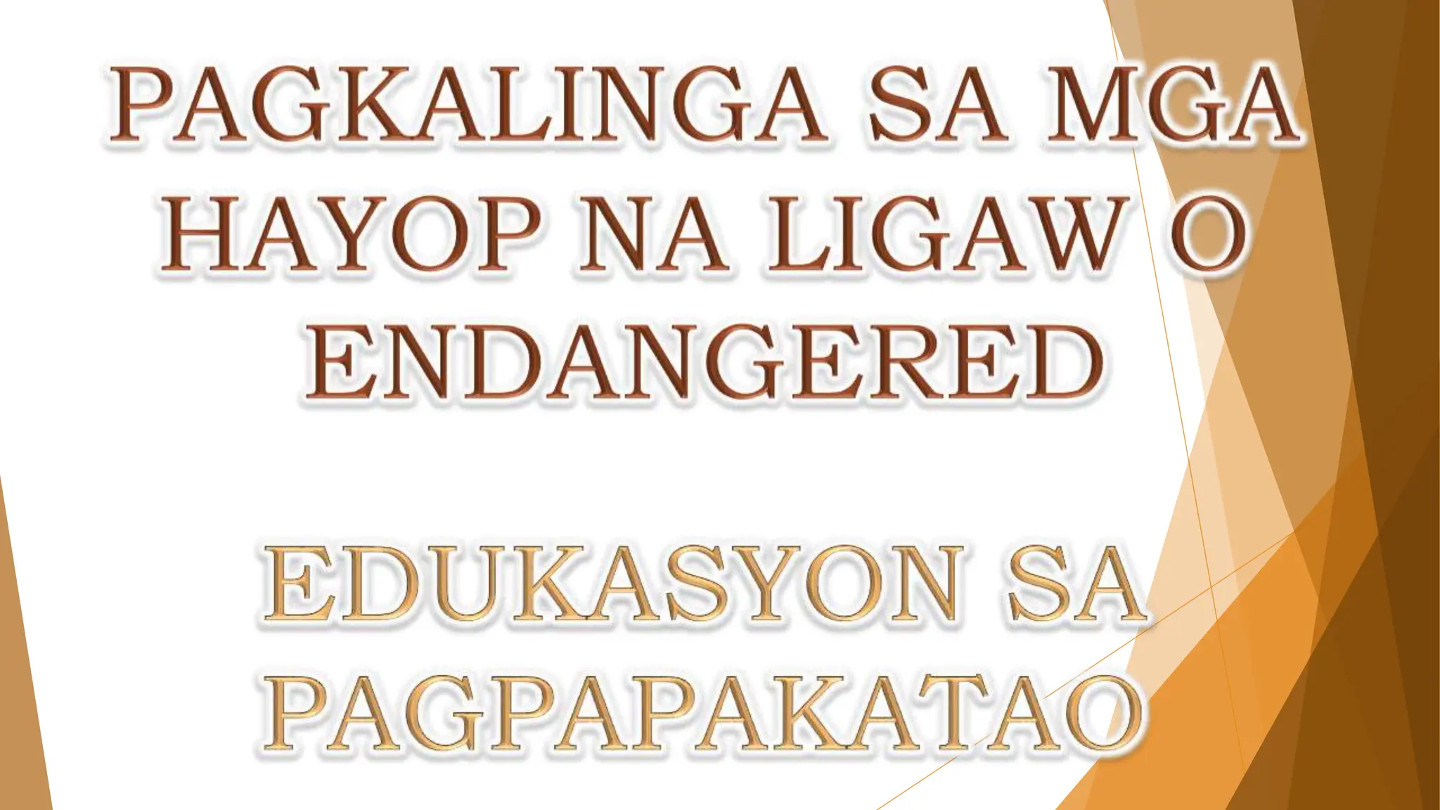 Pagkalinga sa mga Hayop na Ligaw o Endangered Species PPT.pptx