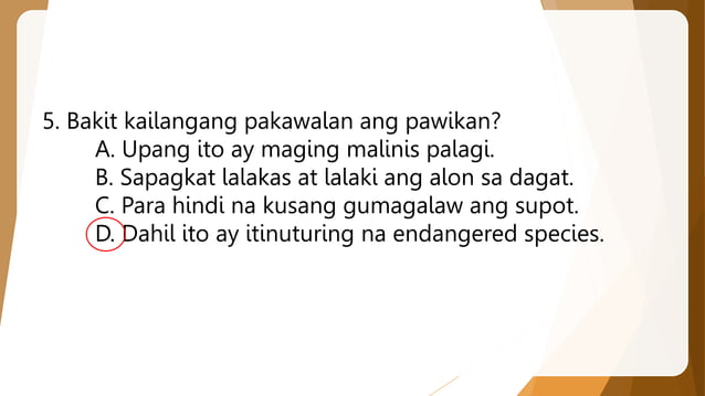 Pagkalinga sa mga Hayop na Ligaw o Endangered Species PPT.pptx