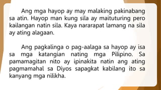 Pagkalinga sa mga Hayop na Ligaw o Endangered Species PPT.pptx