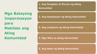 Pagkilala sa Aking Komunidad | PPTX