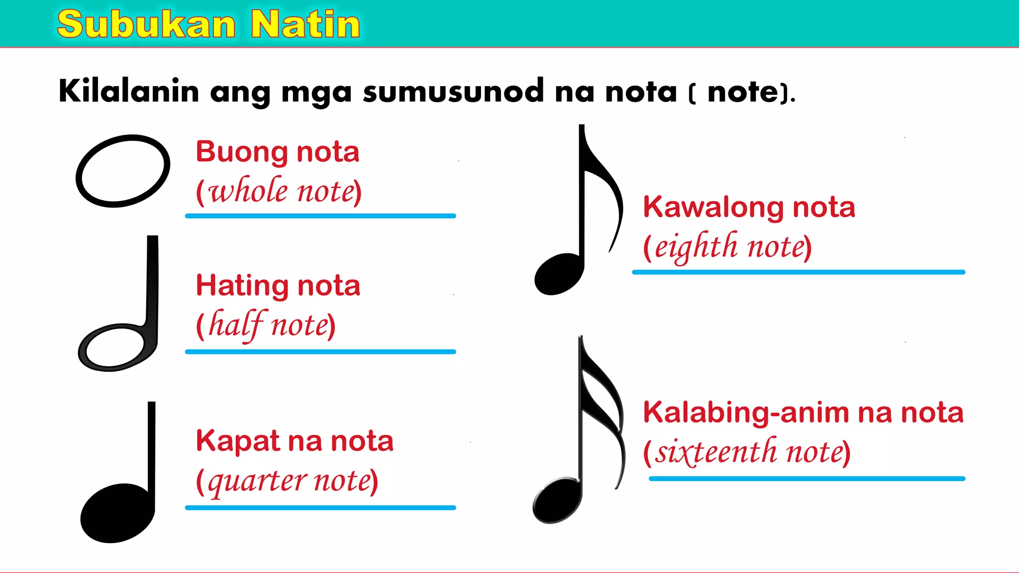 Pagkilala sa nota at pahinga | PDF