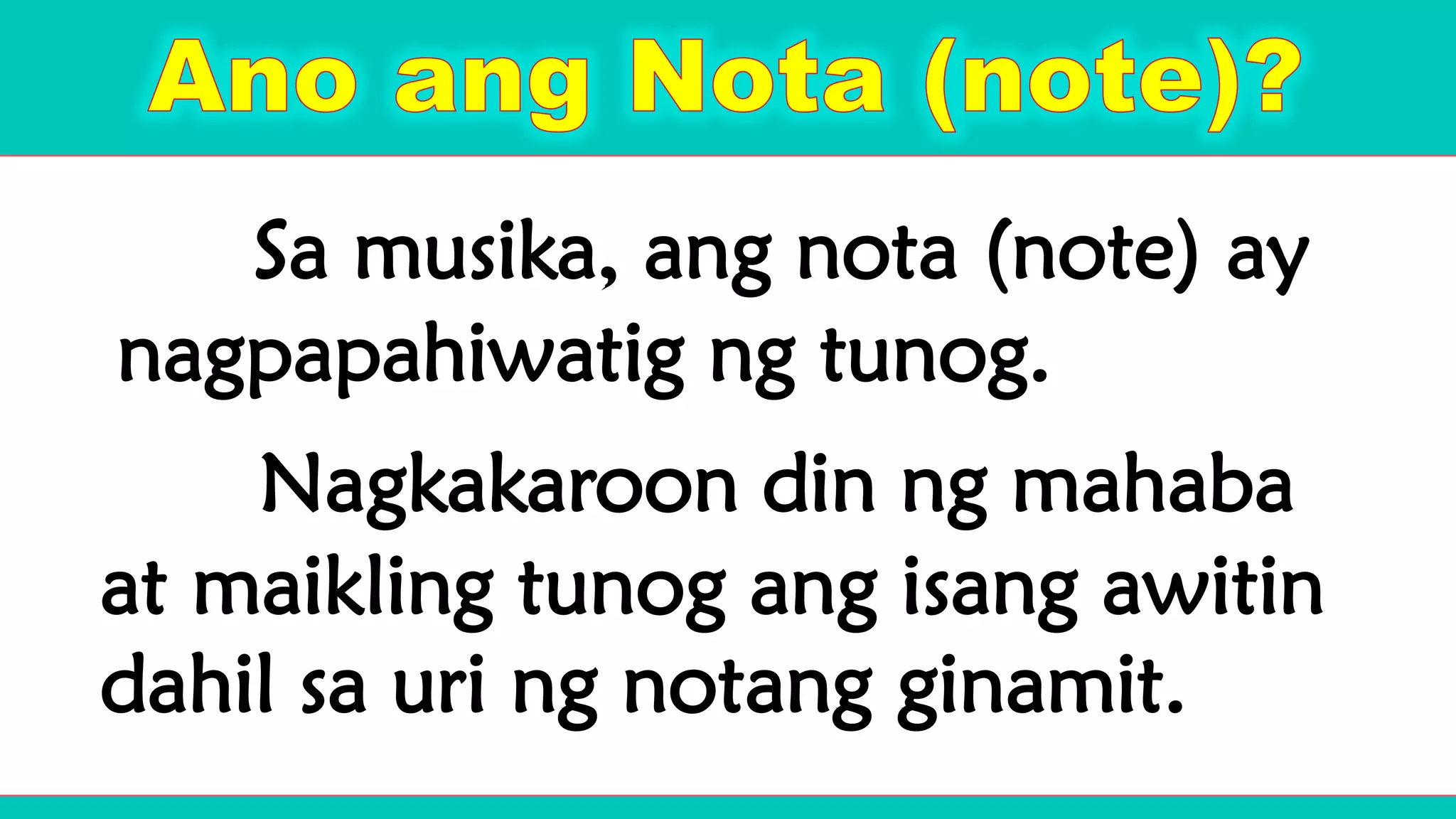 Pagkilala sa nota at pahinga | PDF
