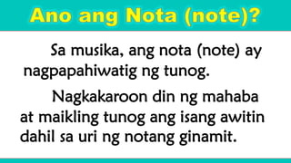 Pagkilala sa nota at pahinga | PDF