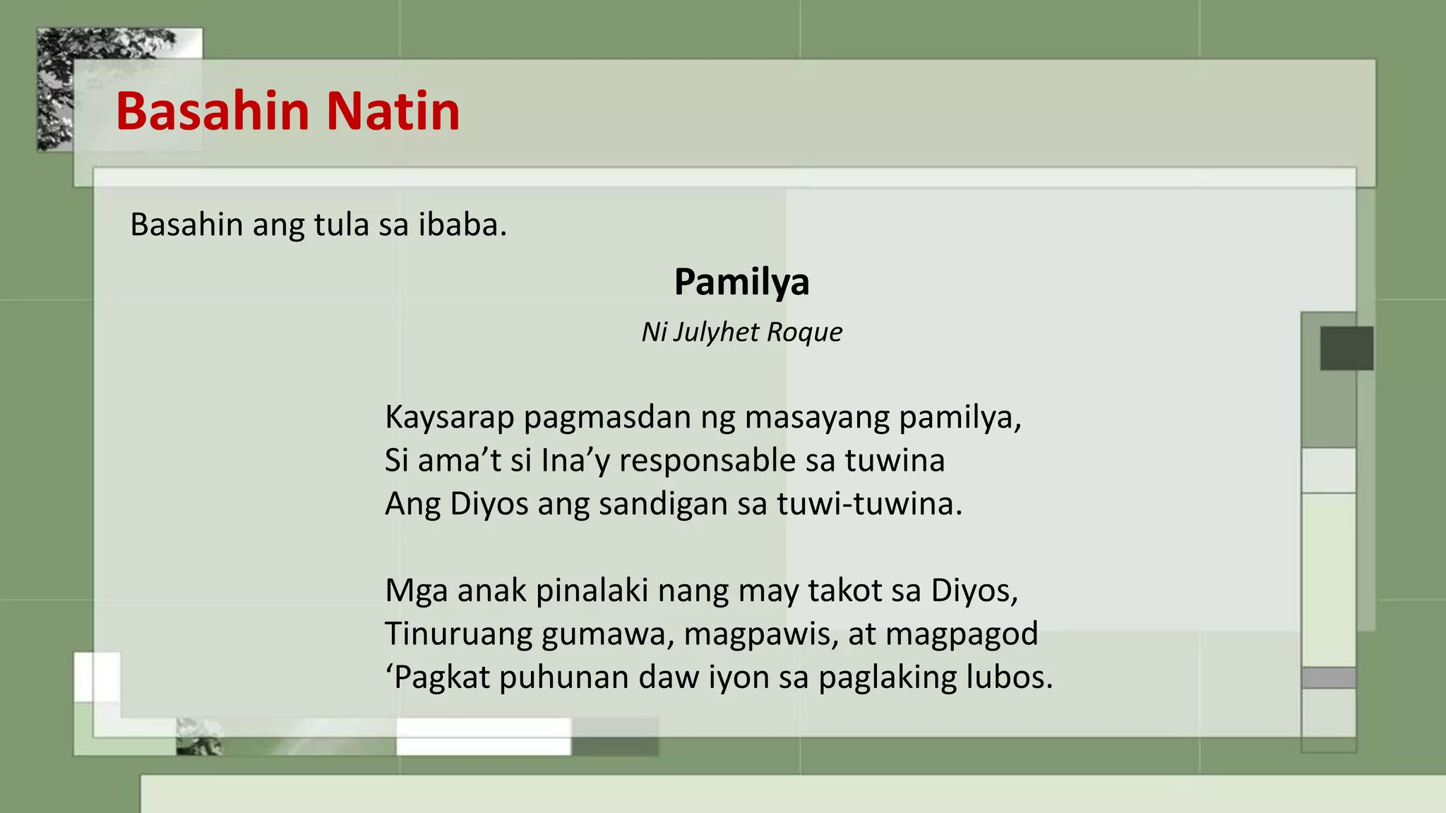 Pagkilala sa pamilya bilang institusyon ng lipunan | PPTX