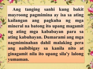 Ibat ibang paraan ng pagmimina sa pilipinas | PDF