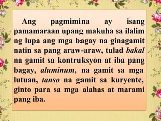 Ibat ibang paraan ng pagmimina sa pilipinas | PDF