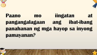 Pagpapanatili ng Panahanan (Habitat) ng mga Hayop sa Pamayanan.pptx