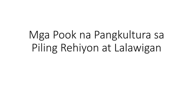 Pagpapanatili sa mga pook na pangkultura | PPTX