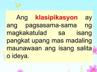 Pagpapangkat Pangkat ng mga Salita | PPTX