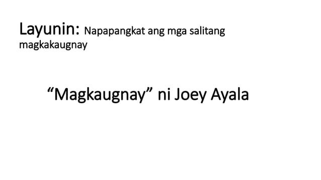 Pagpapangkat ng mga Salita sa filipinopptx | PPTX