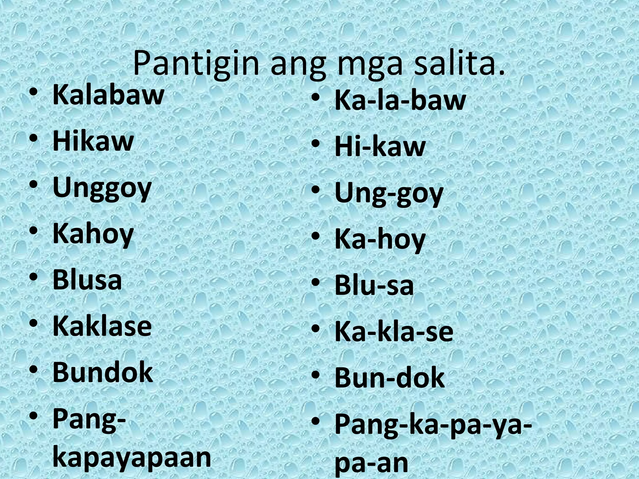 Pagpapantig | PPT